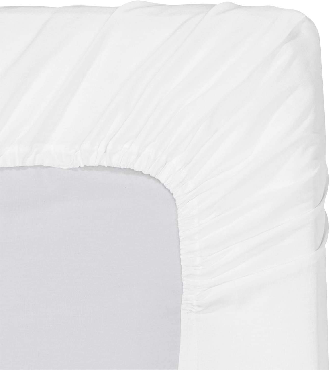 4 Piece Sheets Set 100% Natural Cotton 1000 Thread Count 18 inch Deep Pocket Solid Bedding Collection - Flat Bedsheet, Fitted Sheet & 2 Pillowcases (Queen, White)