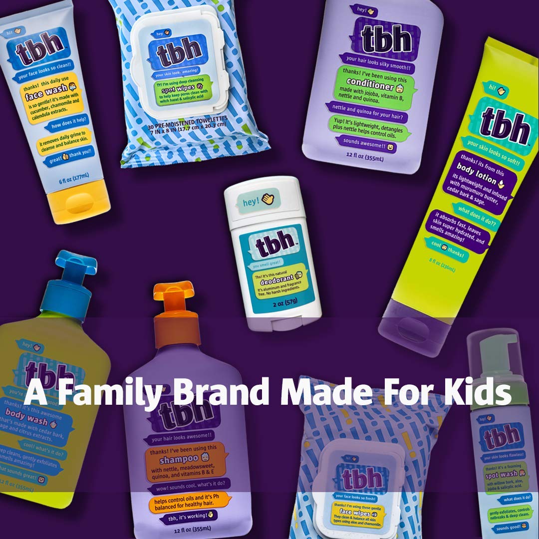 TBH Kids Body Wash - Gentle Exfoliating Body Wash - Sulfate, Paraben Free - 12 oz