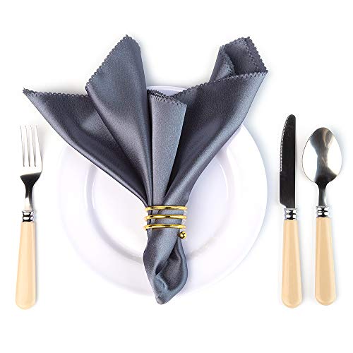 Jofefe 6Pcs Gold Napkin Rings Round Napkin Holders Buckles for Wedding, Dinner Party, Table Decorations