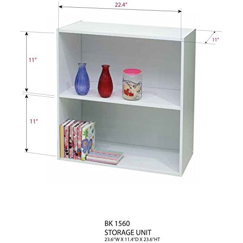 K and B Furniture Co Inc White Wood 2 Tier Bookcase