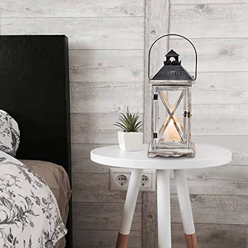 Candle Lantern Decorative Farmhouse White Lanterns Candle Holde Decor for Home Decor Front Porch