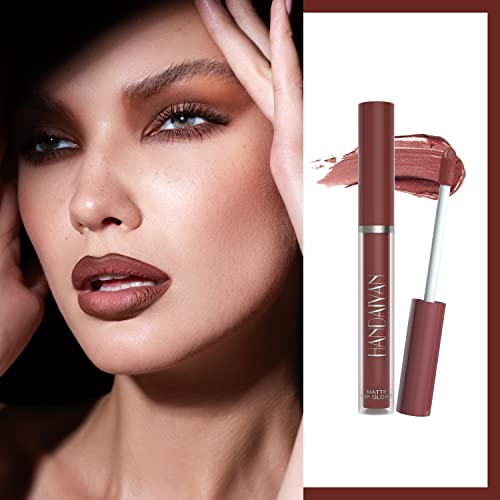 6pcs Matte Liquid Lipstick Set, Nude Lipsticks Makeup Kit for Women, Velvet Lip Gloss Waterproof Non-Stick Cup Labiales Mate 24 Horas (Set A)