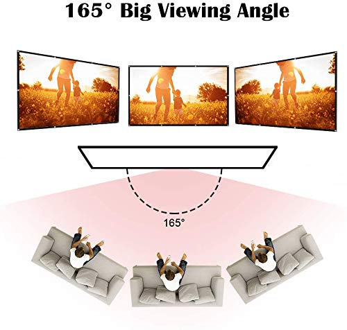 60 inch Projector Screen, 16:9 HD 4K Foldable No Crease Portable Video Projection Movie Screen Grommets for Outdoor Indoor Home Theater