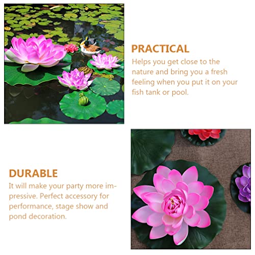 DOITOOL Lily Pads for Ponds Artificial Floating Foam Lotus Leaves, 2PCS Realistic Lily Pads Leaves 23.6 Inch Large Artificial Water Lily Pads Ornaments for Pond Pool Aquarium Water Decoration
