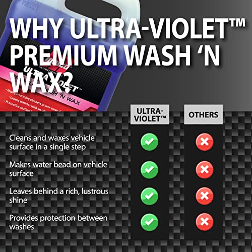Malco Ultra Violet Premium Wash'n Wax β Best 2-in-1 Car Wash and Wax/Cleans and Provides A Durable, High-Gloss Shine in One Fast and Easy Step / 64Oz. (107164)