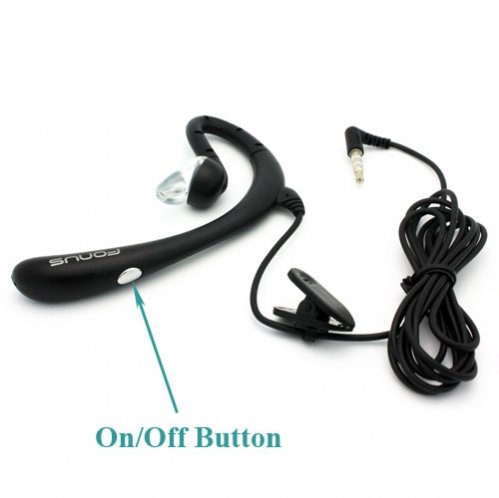 Behind-The-Ear WIRED Hands-free Headset MONO Headphone 3.5mm Single Earphone w Boom Mic for iPad, iPhone 6S 6 Plus 5S 4S - Samsung Galaxy S8 S8+ S6 S7 Edge S5 Note 5 4 3 - LG G5 G6 V20 - Google Pixel