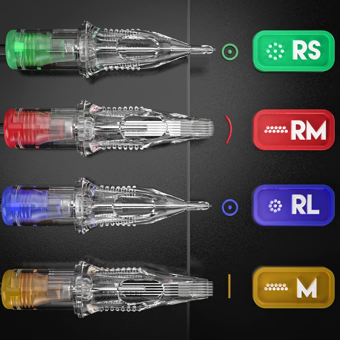 Dragonhawk 20Pcs Extreme Cartridges Disposable Tattoo Needle Standard 7 Round Liner (7RL)