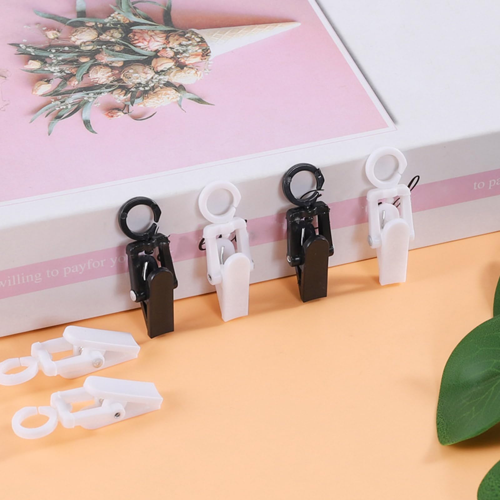 Small Curtain Clip Rotatable Plastic Hook Plastic Towel Clip Hat Clip Shoe Clip Multipurpose Curtain Hangers for Hats Multipurpose Small Curtain Clip