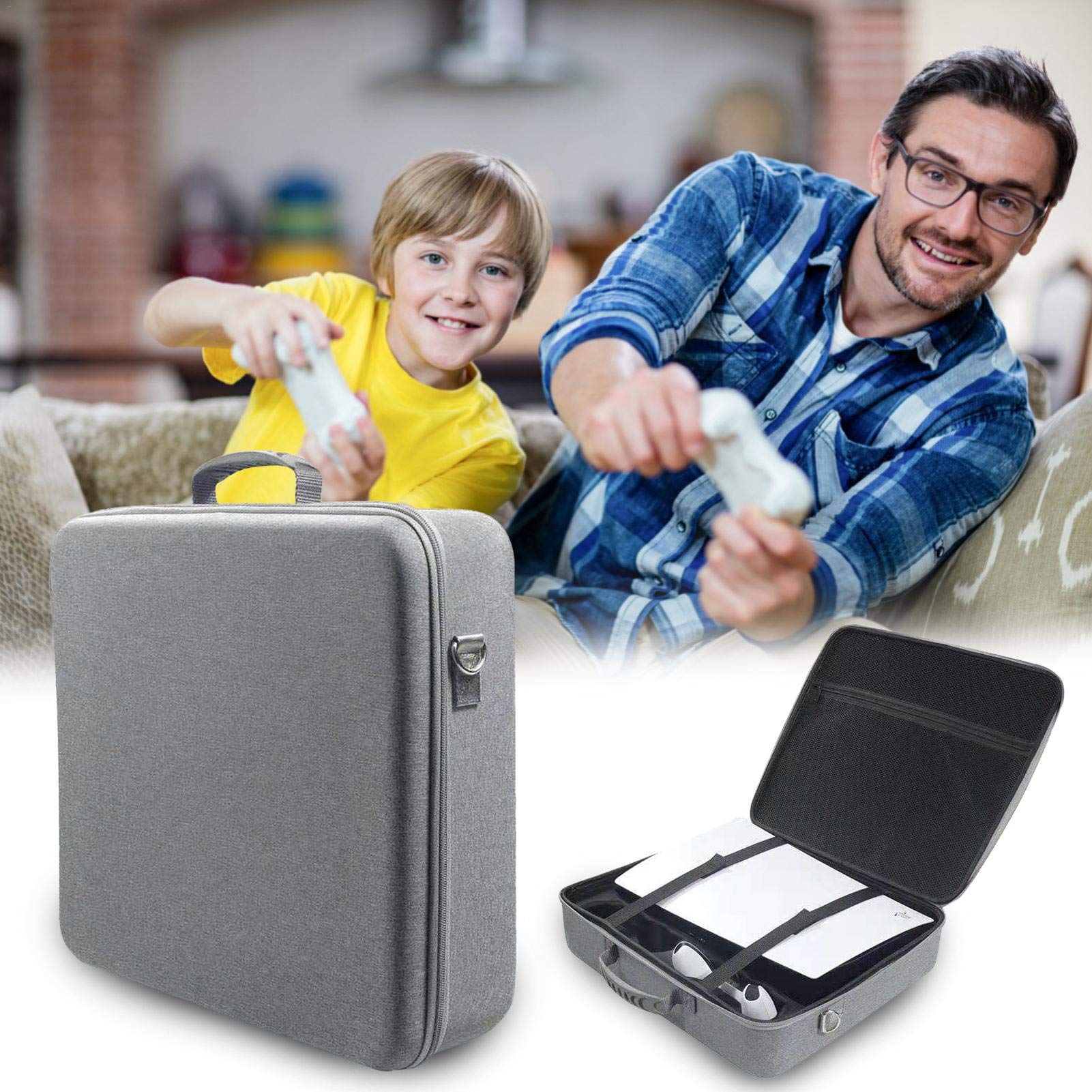 Carrying Case for PS5 Travel Bag Portable Waterproof Storage Bag, Shockproof Hard Shell Protective Case Compatible with PS5 Console and Playstation 5 Digital Edition