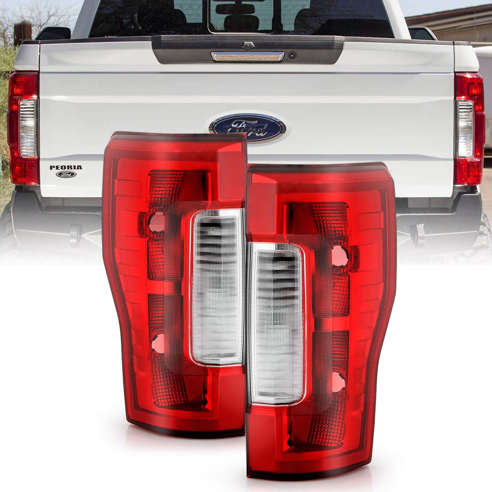 ACANII - For [Non-LED & Non-Blind Spot] 2017-2019 Ford F250 F350 SuperDuty OE Style Tail Lights Bake Lamps Pair Assembly