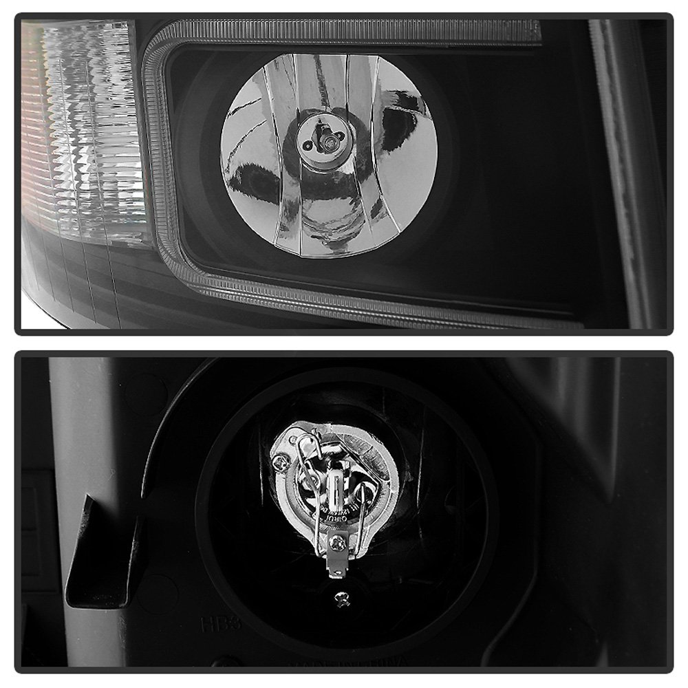 ACANII - For 2007-2013 Chevy Silverado 1500 2500 3500 Black Housing LED Tube Projector Headlights Headlamps Left+Right