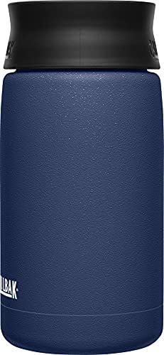 CamelBak Hot Cap Travel Mug, Insulated Stainless Steel, Perfect for taking coffee or tea on the go - Leak-Proof when closed - 12oz, Navy