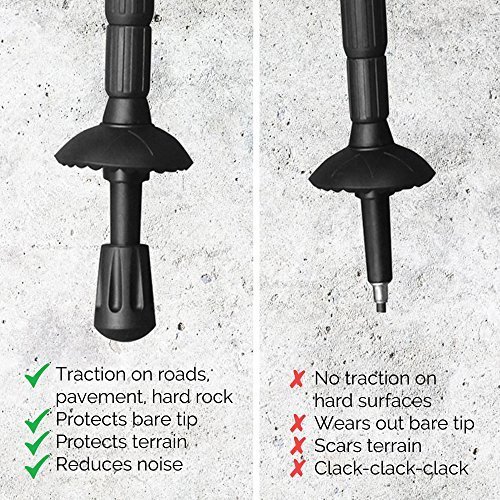 4 PCS Replacement Rubber Trekking Pole Tips for Standard Hiking Poles