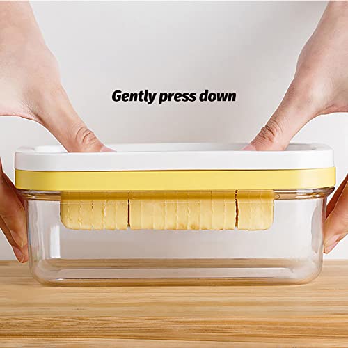Donfafecuer Butter Slicer Cutter Stainless Steel, Butter Dish Container with Lid, Refrigerator Suitable for Easy Cutting of Two 7oz Butter Sticks