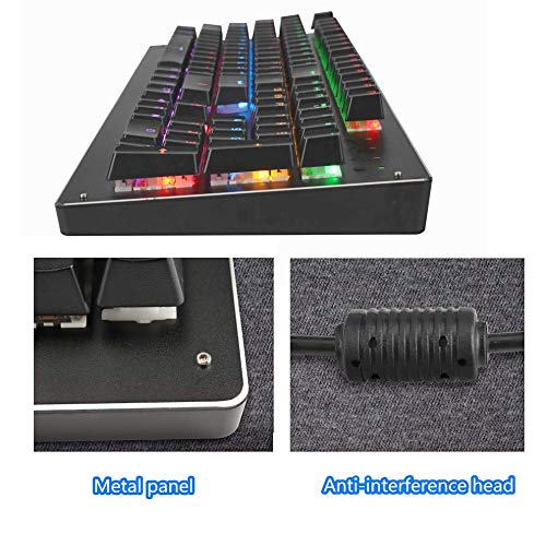 Blue Switch Mechanical Gaming Keyboard - Backlit Wired Gaming Keyboard - 104 Standard Keys - PC Gaming Keyboard for Windows Computer Gamers