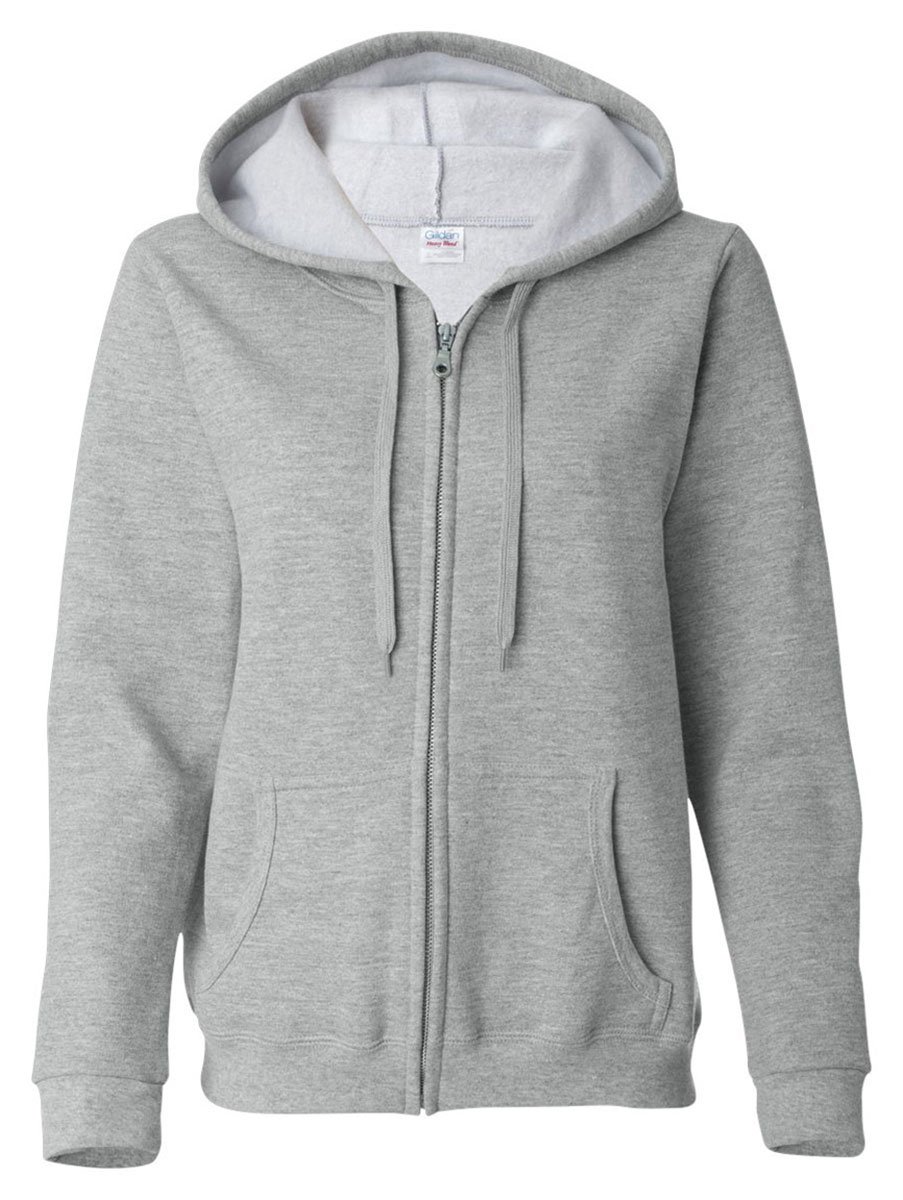 Gildan Women's Full Zip Hooded -Sweatshirt, Sport Grey, Large