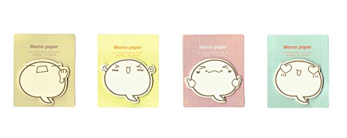Cute Sticky Note Pads - Smiling Expressions - Pack of 4 - Fun Sticky Notes