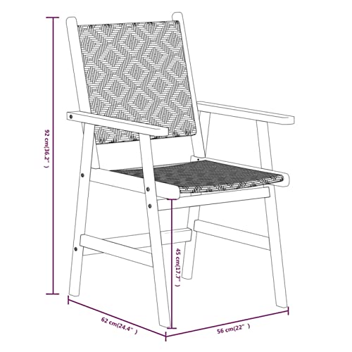 Camerina 5 Piece Patio Dining Set Patio Table and Chairs Set Outdoor Patio Dining Set Outdoor Dining Table Set Solid Acacia Wood 3087124