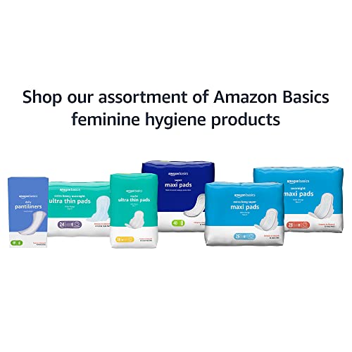 Amazon Basics Thick Maxi Pads for Periods, Super Absorbency, Unscented, 192 Count (4 Packs of 48) (Previously Solimo)