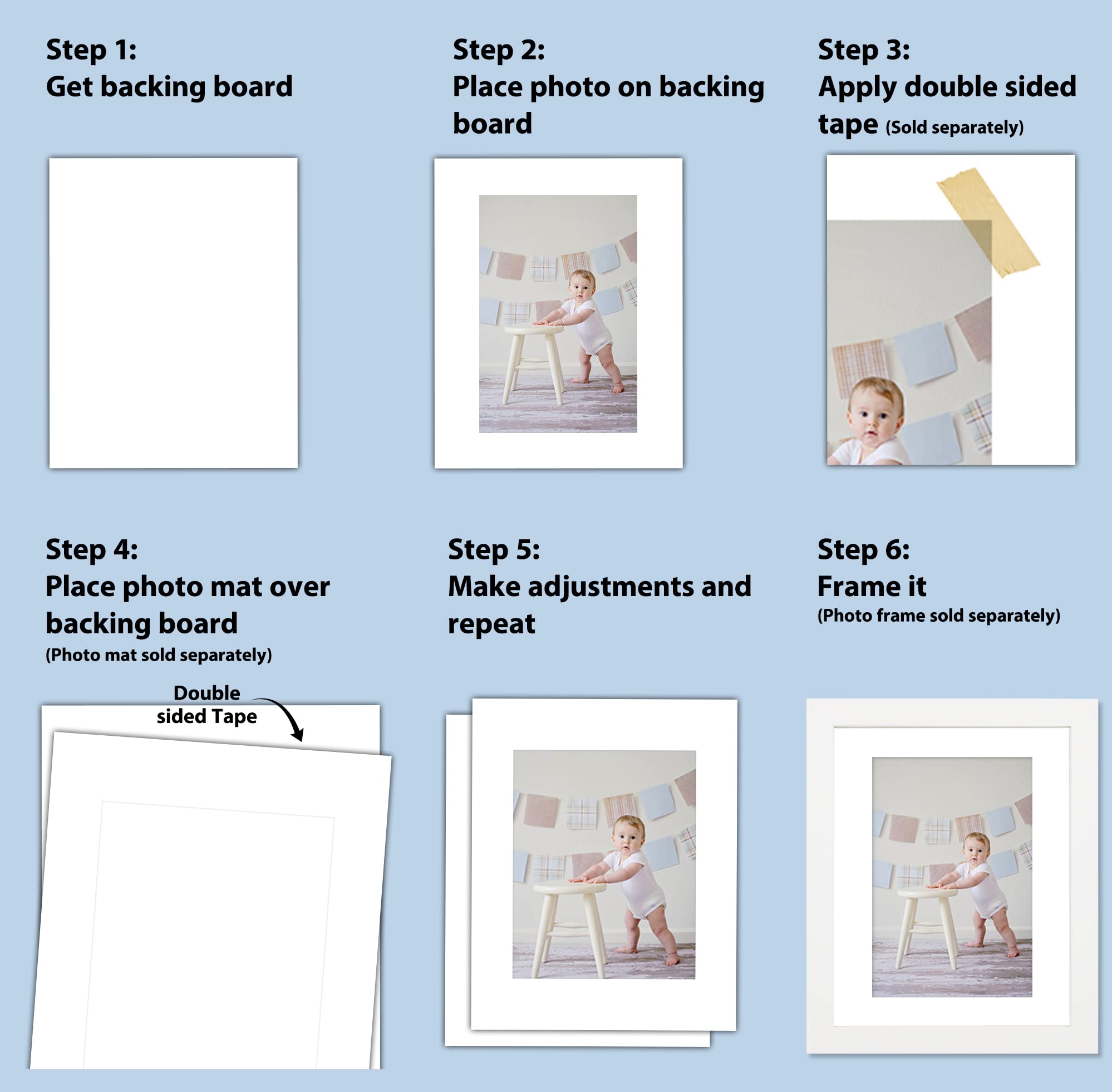 Golden State Art, Pack of 25 16x20 inch Picture Backing Board for Frames, Artworks, Photos (25 Backer Boards only)
