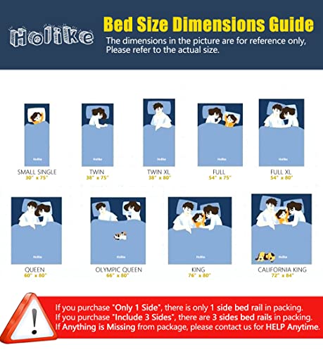 CuteBear Bed Rails for Toddlers - 60" 70" 80" Extra Long Baby Bed Rail Guard (3 Sides: Perfect for Full Bed, Include 3 Sides)