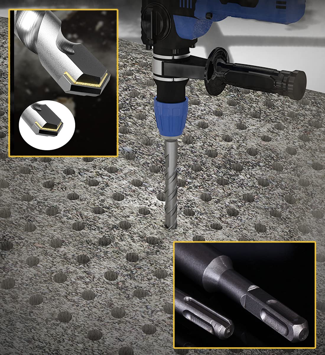 SDS Plus Hammer Drill Bit 6Pcs 1/2 in. x 8 in. Masonry Concrete Rock Drill