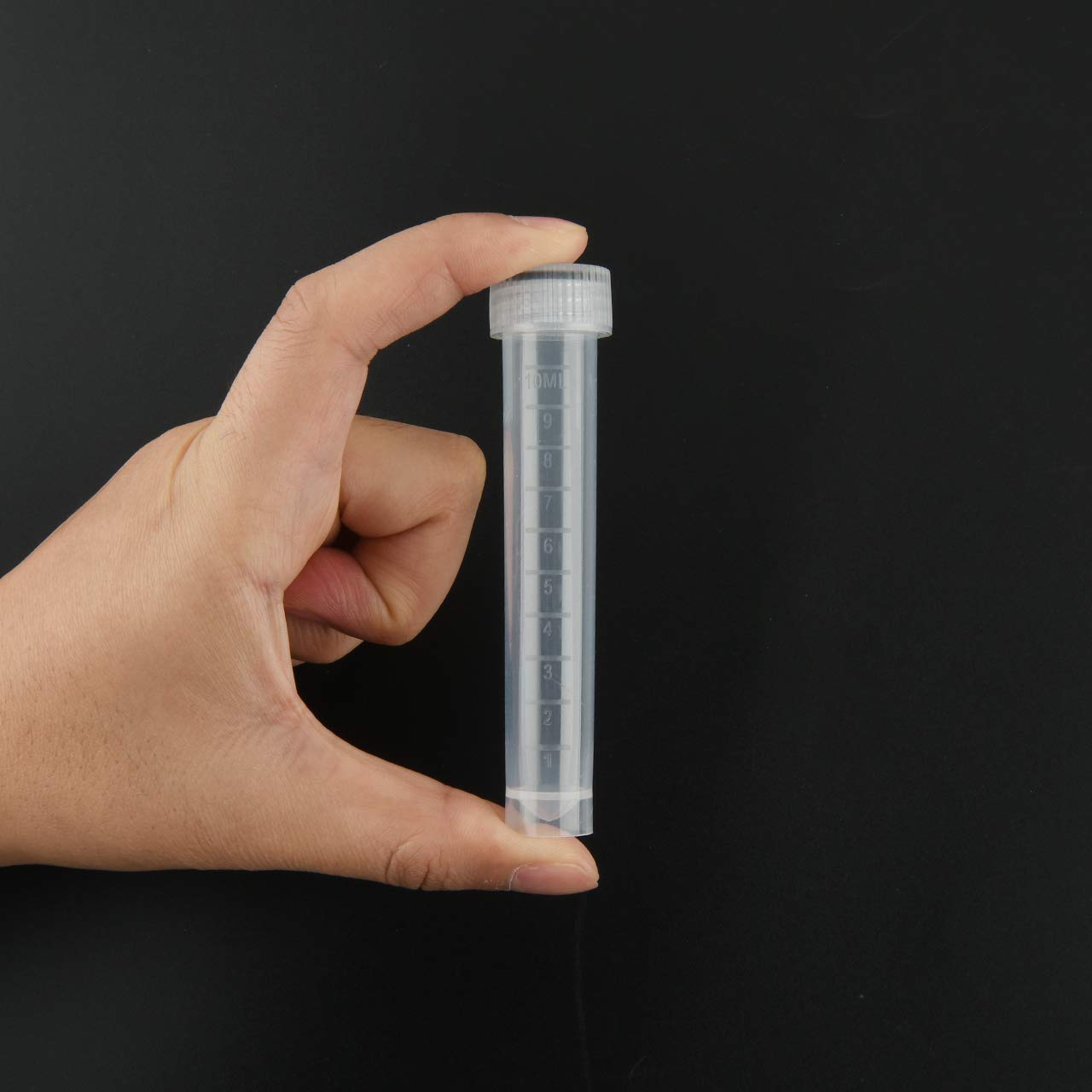 Bluecel 10ml Lab Plastic Frozen Test Tube Vial Seal Ring Container with Screw Caps and Scale (50)