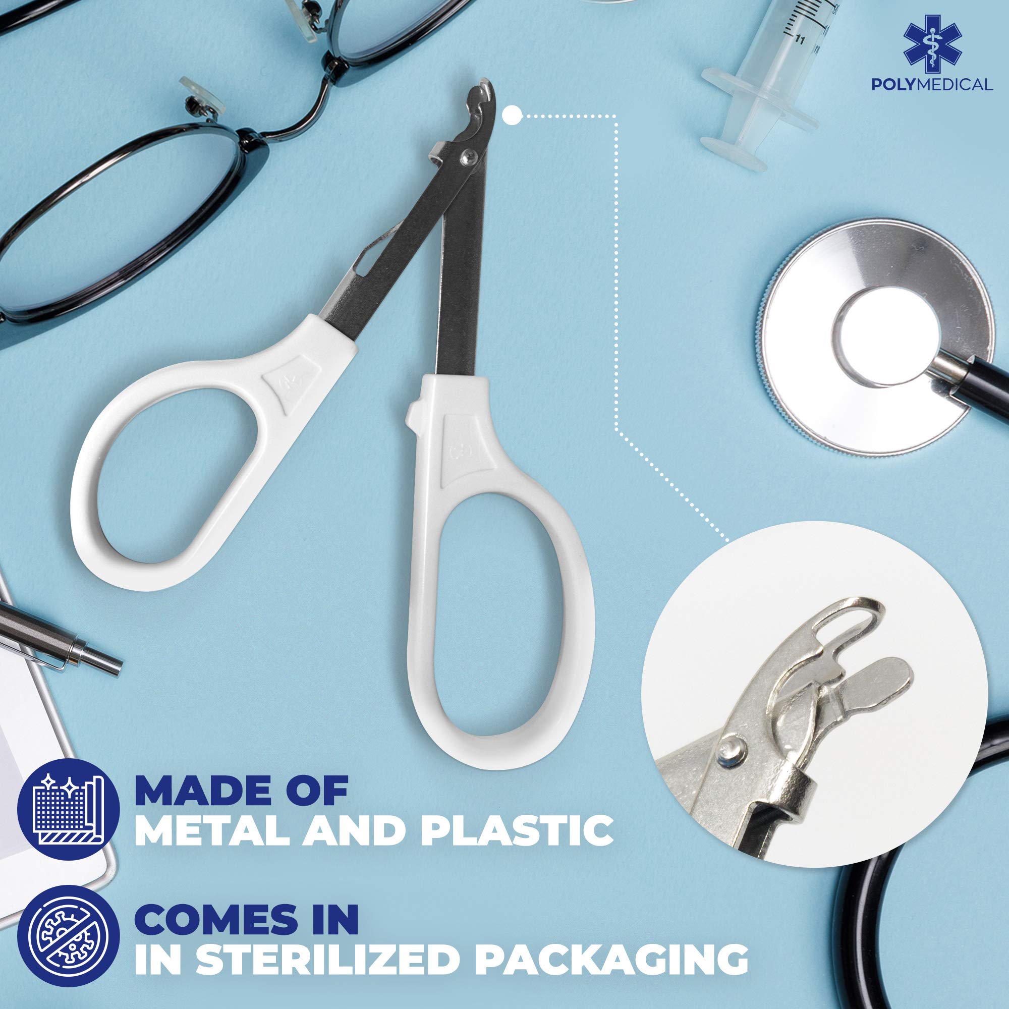 4 Piece Disposable Skin Stapler Kit (Suture Thread Alternative) 55 Wires, Stapler Remover Tool + 2 Plastic Forceps for Outdoor Camping Emergency Survival Demo, First Aid Field Emergency Vet Training