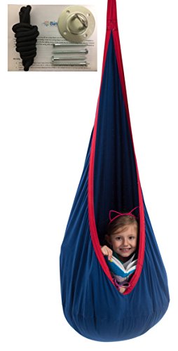 Child Pod Swing - Indoor Sensory Hammock - Including All Hardware Accessories - Includes Removable Cushion