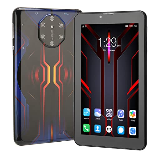 7 Inch Calling Tablet, HD Tablet 4GB 32GB Front 500W Rear 800W Dazzling Orange Octa Core for Android 10.0 (US Plug)