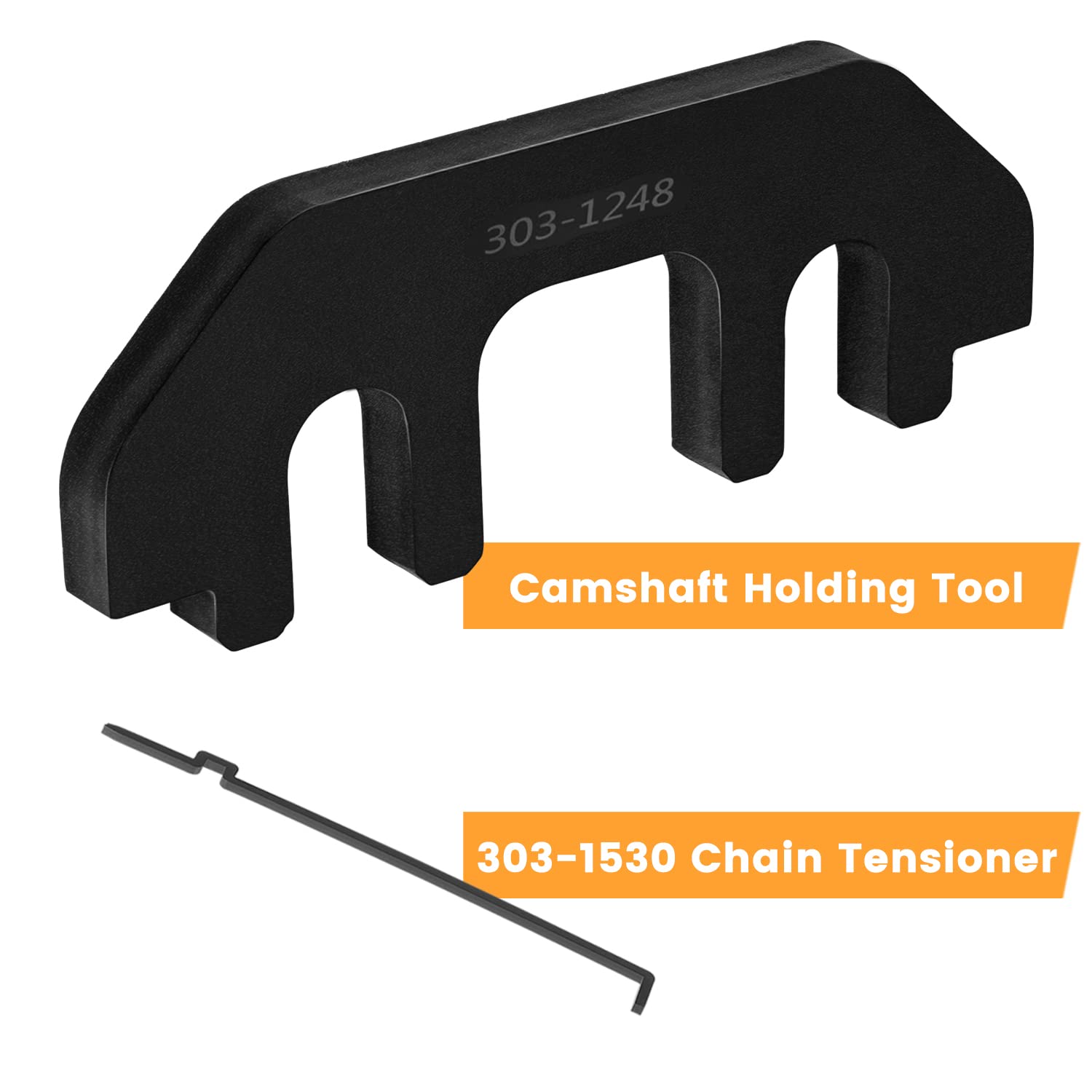 303-1248 Camshaft Holding Alignment Timing Tool and 303-1530 Chain Tensioner Hold Down Tool Set for Ford 3.5L 3.7L 4V Engines