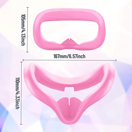 Accessories Compatible with Oculus Quest 2 Silicone Touch Controller Grip Cover, Face Cover, Headset Shell Cover, Protective Lens Case, Disposable Eye Sleeves