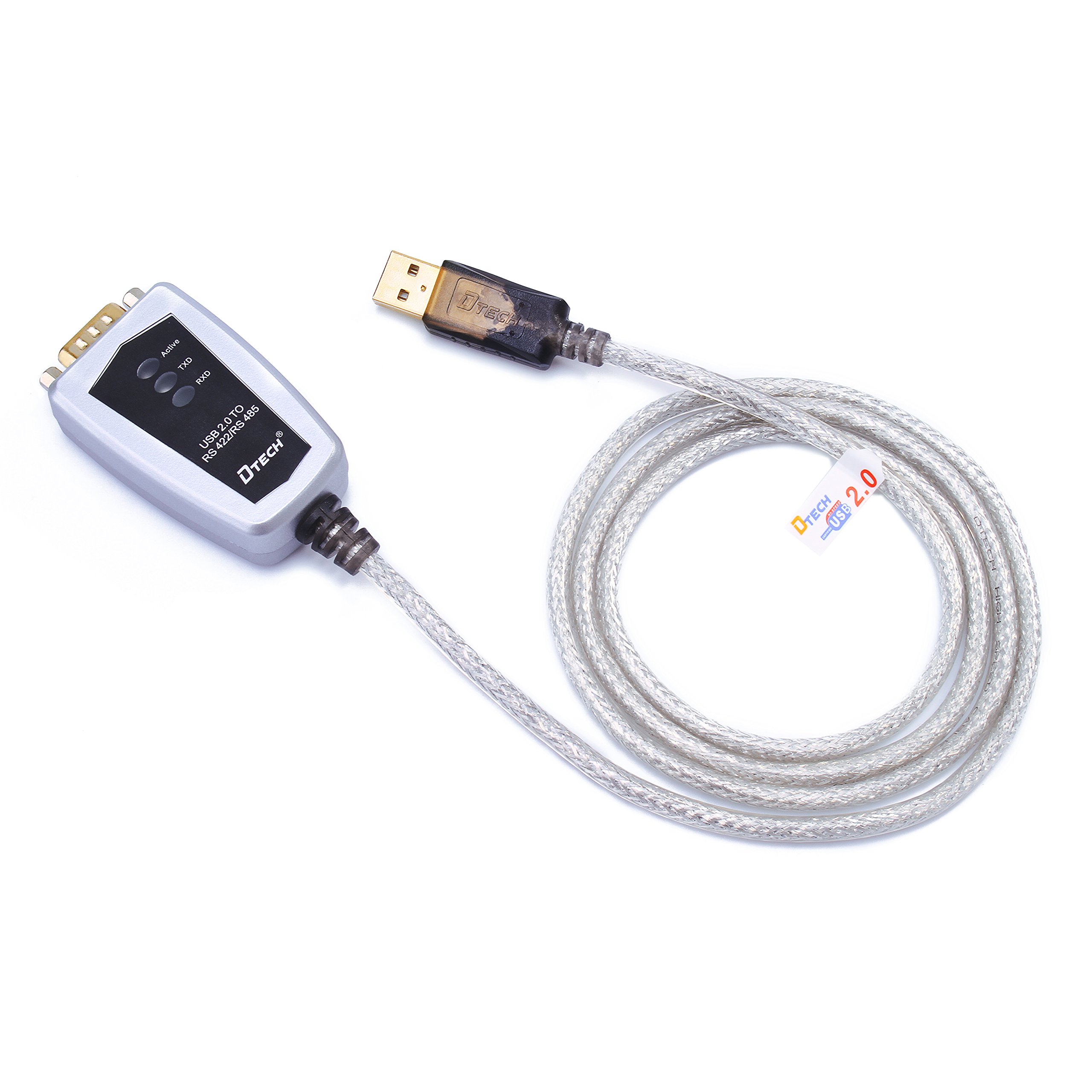 DTECH USB to RS422 RS485 Serial Port Converter Adapter Cable with FTDI Chip Supports Windows 11 10 8 7 XP Mac -1.5 Feet
