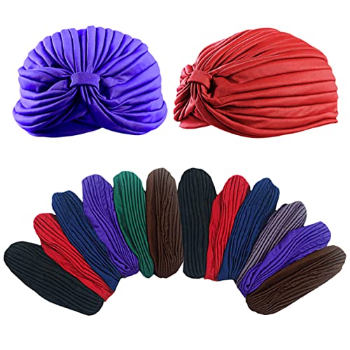 Dozen Pack- 12 Perfect Fit Dark Colored Beautiful Turbans