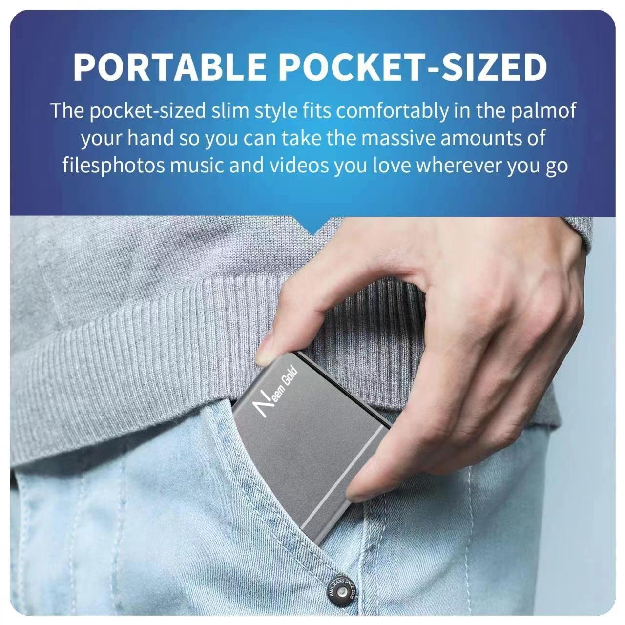U&D 500GB 2.5 Inch Portable External Hard Drive USB3.0 Mobile HDD Storage Compatible for PC, Desktop, Laptop,Mac, MacBook, Chromebook, Xbox One, Xbox 360, PS4 (500GB, Grey)