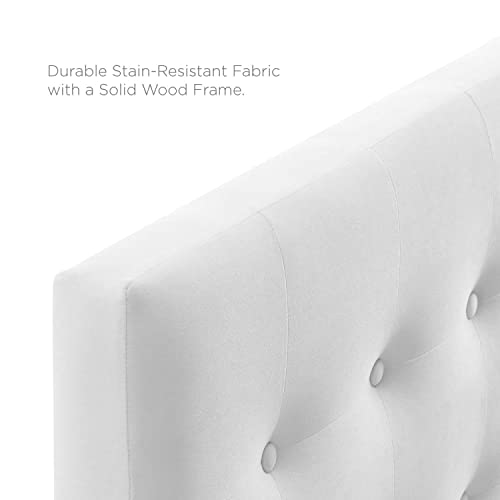 Modway Emily Full Biscuit Tufted Performance Velvet Headboard, White