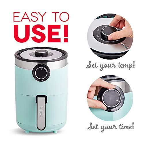 Dash DCAF250GBAQ02 AircrispÂŽ Pro Compact Air Fryer + Oven Cooker with Temperature Control, Non Stick Fry Basket, Recipe Guide + Auto Shut Off Feature, 2qt, Aqua