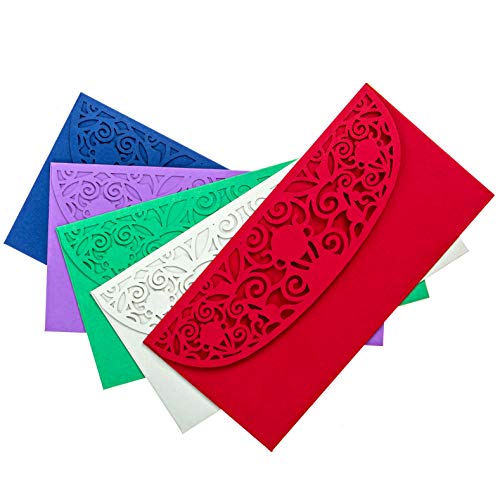 Laser Cut Assorted Color Money Holders for Cash Gift for Christmas, Birthday, or Any Special Occasion