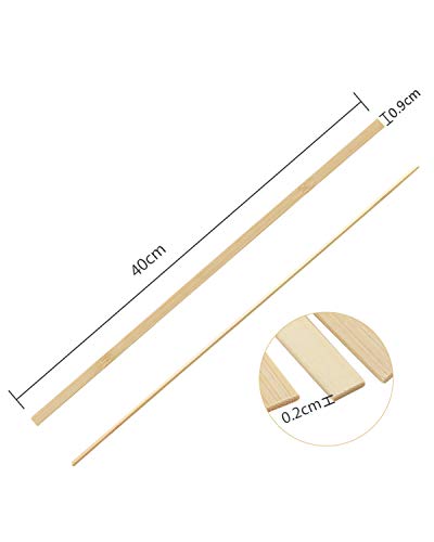 Pllieay 60 Pieces Bamboo Sticks Wooden Craft Sticks Extra Long Sticks for Crafting (15.7 Inches Length × 3/8 Inches Width)