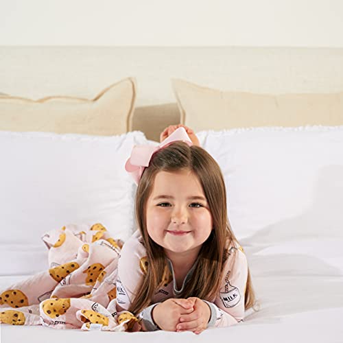 Mud Pie Muslin Swaddle, Milk and Cookies (Pink)