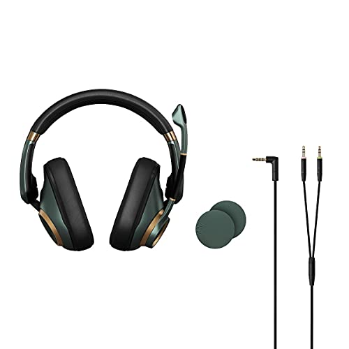 EPOS H6Pro - Closed Acoustic Gaming Headset with Mic - Over-Ear Headset β Lightweight - Lift-to-Mute - Xbox Headset - PS4 Headset - PS5 Headset - PC/Windows Headset - Gaming Accessories (Green)