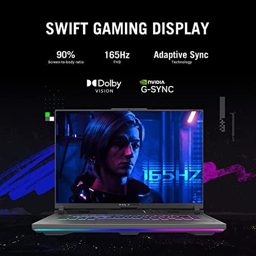 ASUS 2023 Newest ROG Strix G16 16" WUXGA 165Hz Gaming Laptop, Intel Core i7-13650HX(Beats i9-12900HX), GeForce RTX 4060, 64GB DDR5, 4TB PCIe SSD, RGB KB, Windows 11 Pro, Eclipse Gray