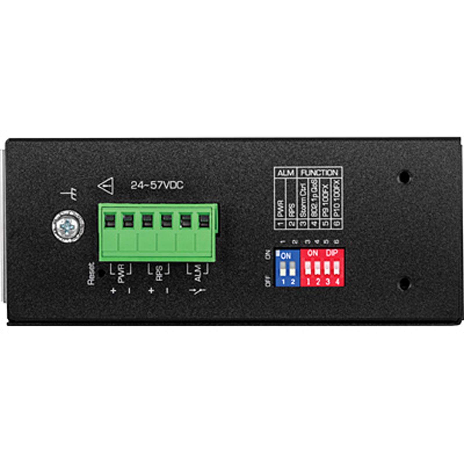 TRENDnet 10-Port Industrial Gigabit L2 Managed PoE+ DIN-Rail Switch, 8 x Gigabit PoE+ Ports, DIN-Rail Mount, 2 x SFP Slots, 24–57V DC Power Input, IP30, VLAN, Lifetime Protection, Black, TI-PG102i