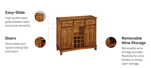 Buffet of Buffets Cottage Oak with Wood Top by Home Styles, Large Server with Cottage Oak Wood Top