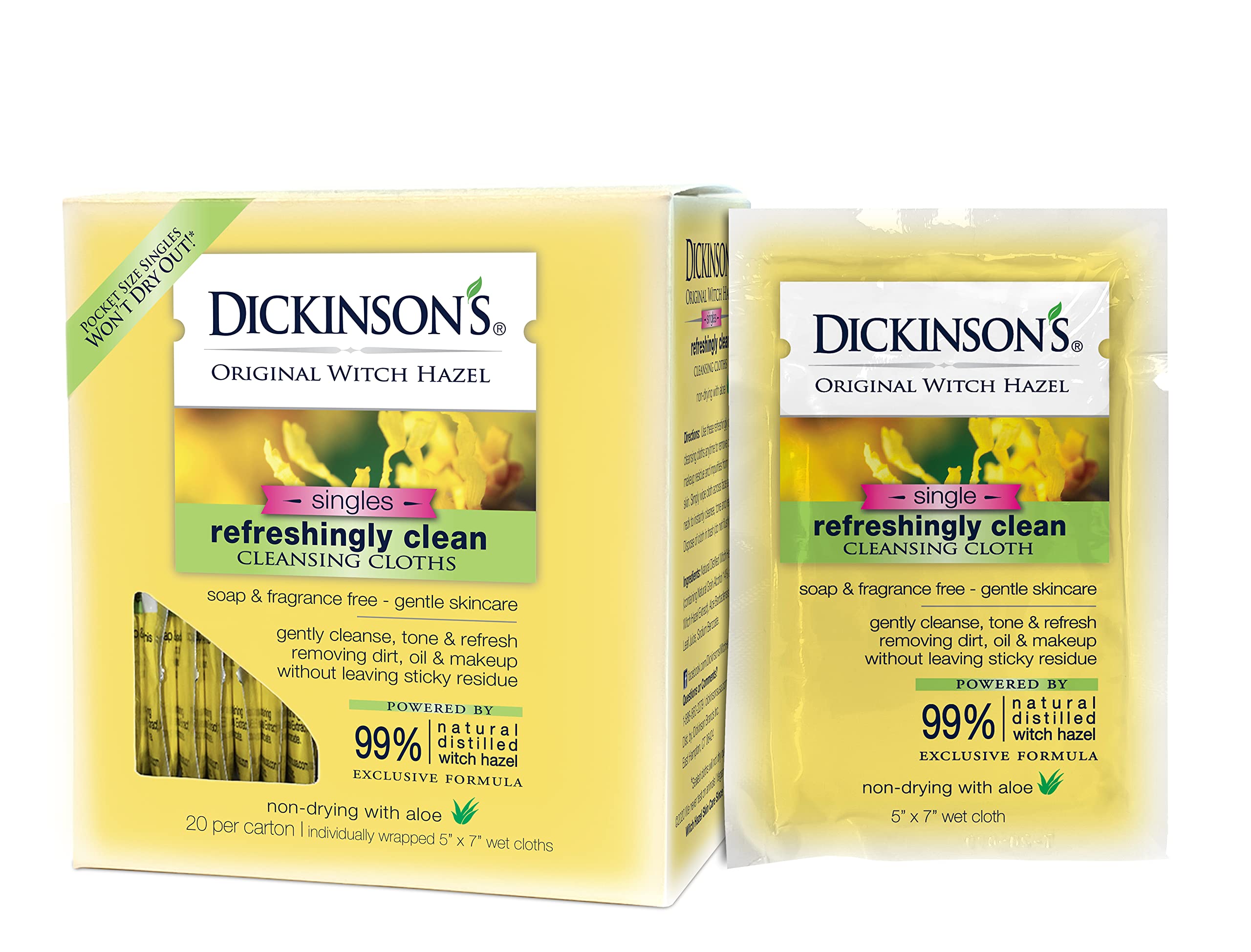 Dickinson's Original Witch Hazel Refreshingly Clean Towelettes 20 Each