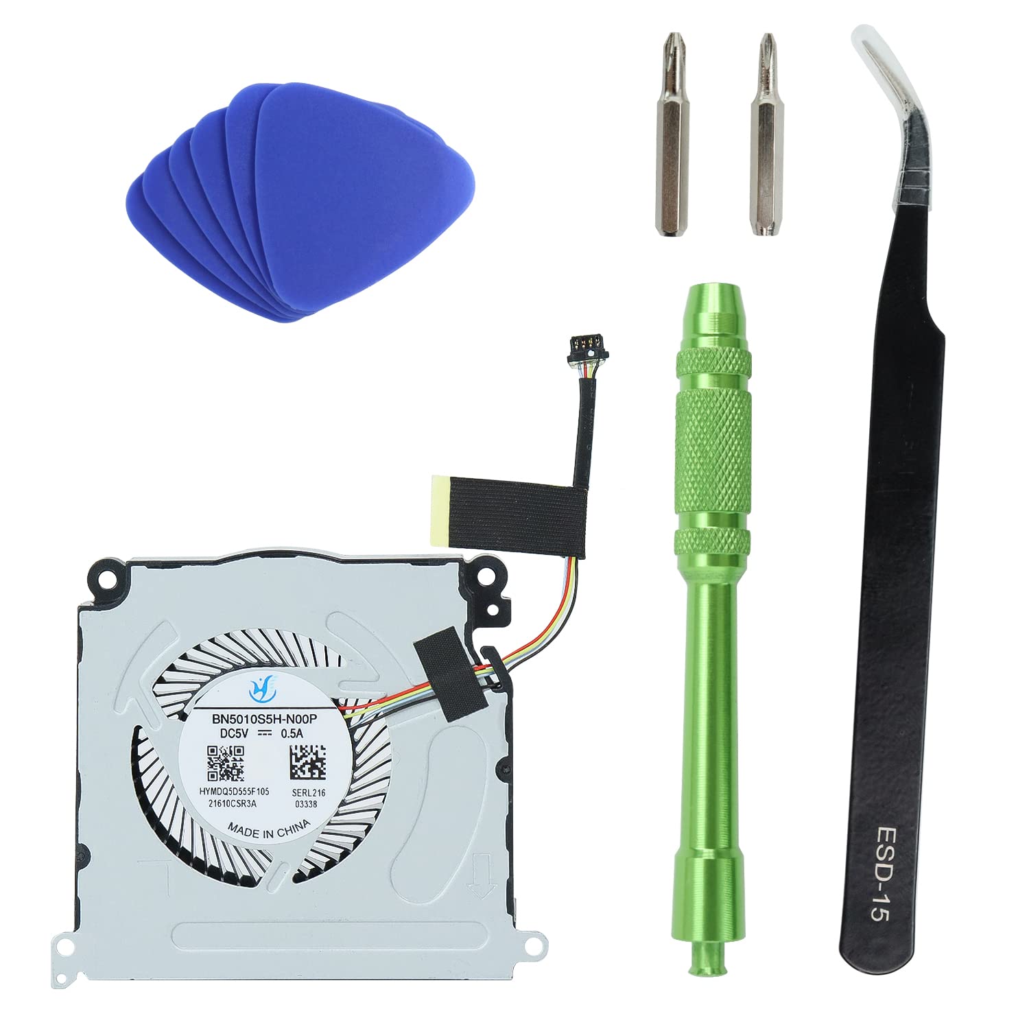 amFilm Steam Deck Fan Replacement - (Huaying) Replacement CPU Cooling Fan for Steam Deck with Screwdriver Set Complete Installation Set, 2021 & 2022 64 GB/ 256 GB NVMe/ 512 GB NVMe Model