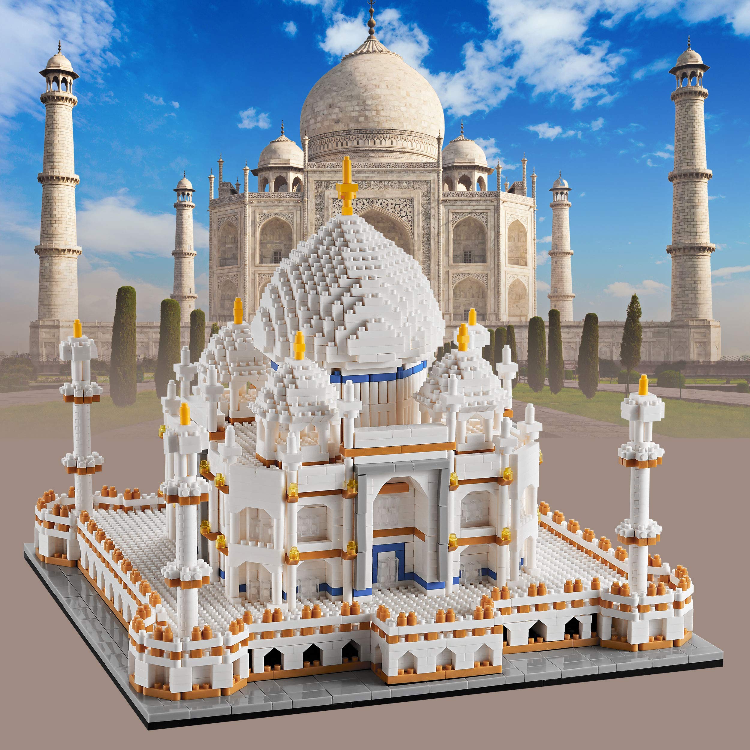 COZYMASS 3950PCS Architecture and Collection Micro Building Blocks Set Taj Mahal Modle Kit Toy Present for Adults and Kids Ages of 14+