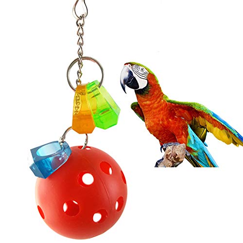 N/ hfjeigbeujfg Bird Toy,Parrot Cage Chewing Toys Bright Color Ball Parrot Bird Parakeet Bite Climbing Hanging Toy Pet Cage Decor - Random Color