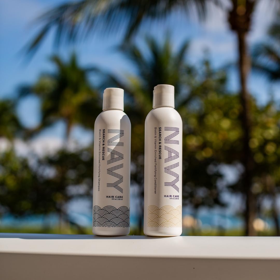 NAVY Hair Care Shampoo and Conditioner Set for Volumizing Fine Hairs - Search and Rescue Kit 16 Fl Oz