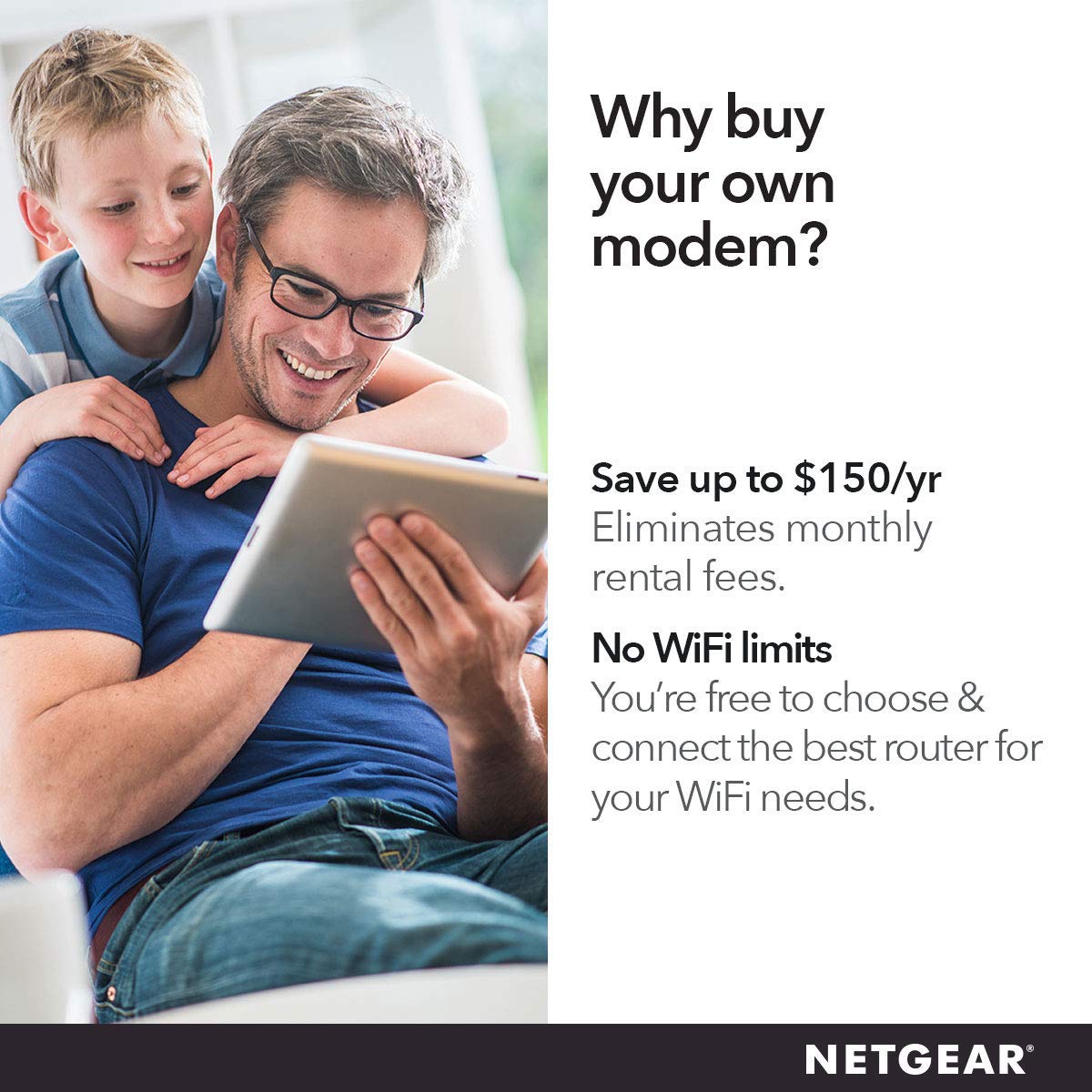 NETGEAR Cable Modem CM600 - Compatible with All Cable Providers Including Xfinity by Comcast, Spectrum, Cox | for Cable Plans Up to 400 Mbps | DOCSIS 3.0 (Renewed)